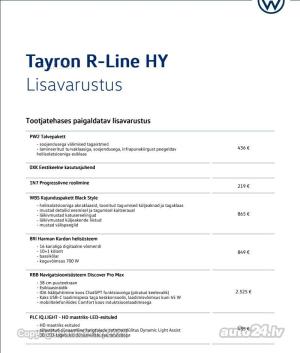 Белый Фольксваген Тайрон 2025 в Таллин, объемом двигателя 1.50 л и пробегом 11 тыс. км за 52900 €, фото 11 на AUTOMOTO.COM.LV