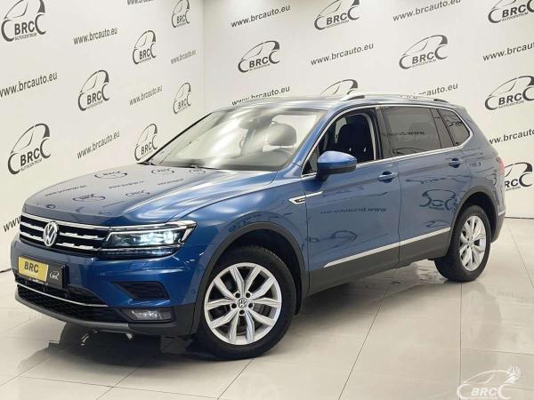 Blue Volkswagen Tiguan Allspace 2019 in Vilnius, with an engine capacity of 1.97 L and mileage of 201 thousand km for 16900 €, photo 1 on AUTOMOTO.COM.LV