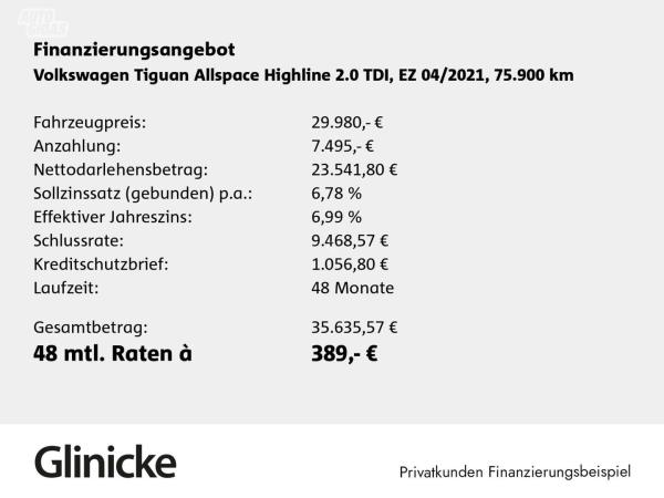 Balts Volkswagen Tiguan Allspace 2021 Kauņa, ar dzinēja tilpumu 2.00 L un nobraukumu 76 tūkst. km par 33197 €, foto 2 vietnē AUTOMOTO.COM.LV