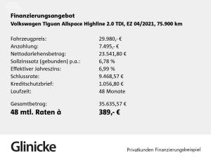 Белый Фольксваген Tiguan Allspace 2021 в Каунас, объемом двигателя 2.00 л и пробегом 76 тыс. км за 33197 €, фото 2 на AUTOMOTO.COM.LV