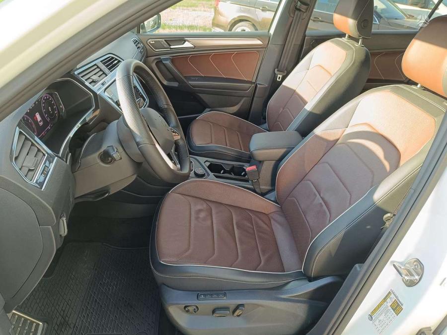White Volkswagen Tiguan Allspace 2023 in Vilnius, with an engine capacity of 1.98 L and mileage of 16 thousand km for 32500 €, photo 10 on AUTOMOTO.COM.LV