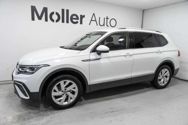 White Volkswagen Tiguan Allspace 2024 in Vilnius, with an engine capacity of 1.50 L and mileage of 32 thousand km for 29200 €, photo 2 on AUTOMOTO.COM.LV