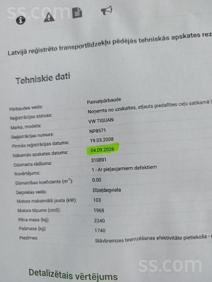 Melns Volkswagen Tiguan 2008 Rēzekne, ar dzinēja tilpumu 2.00 L un nobraukumu 331 tūkst. km par 4200 €, foto 16 vietnē AUTOMOTO.COM.LV
