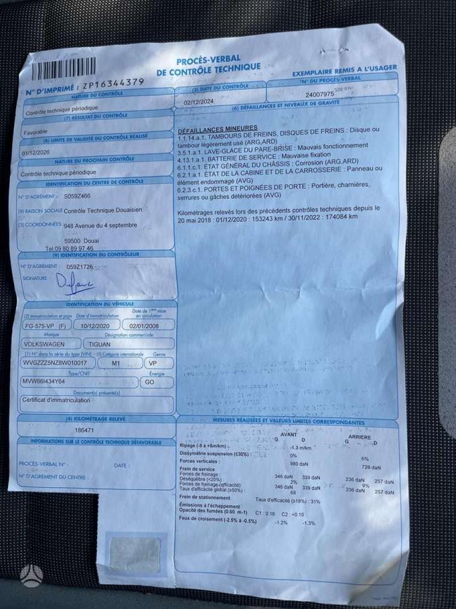 Черный Фольксваген Тигуан 2008 в Таураге, объемом двигателя 1.97 л и пробегом 2 тыс. км за 3700 €, фото 14 на AUTOMOTO.COM.LV