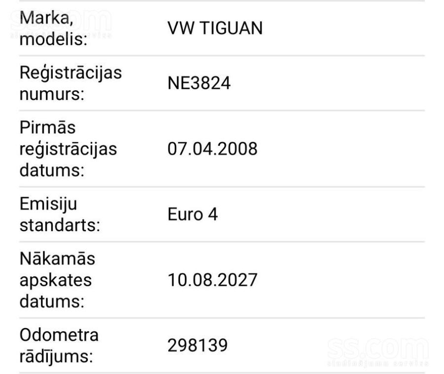 Черный Фольксваген Тигуан 2008 в Рига, объемом двигателя 1.40 л и пробегом 299 тыс. км за 2690 €, фото 26 на AUTOMOTO.COM.LV
