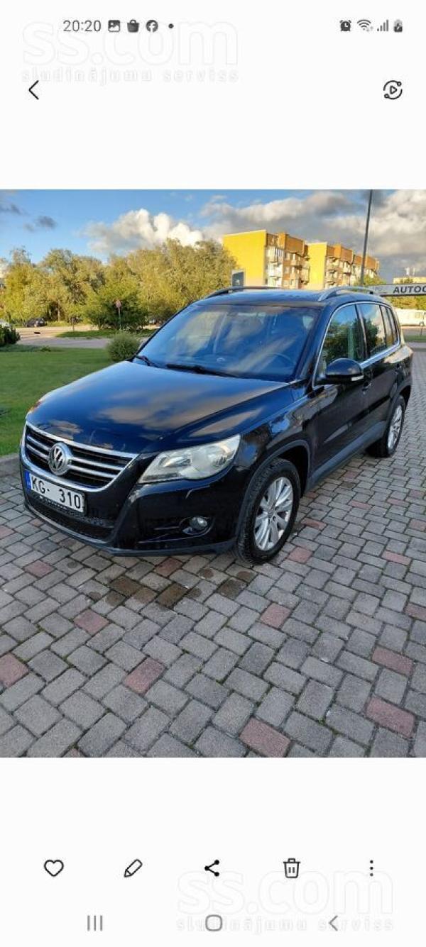Melns Volkswagen Tiguan 2008 Liepāja, ar dzinēja tilpumu 2.00 L un nobraukumu 323 tūkst. km par 4050 €, foto 3 vietnē AUTOMOTO.COM.LV