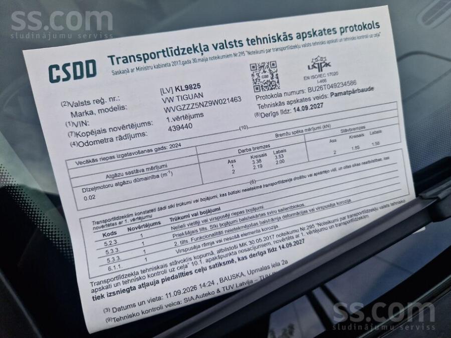 Black Volkswagen Tiguan 2008 in Bauska, with an engine capacity of 2.00 L and mileage of 439 thousand km for 3850 €, photo 32 on AUTOMOTO.COM.LV