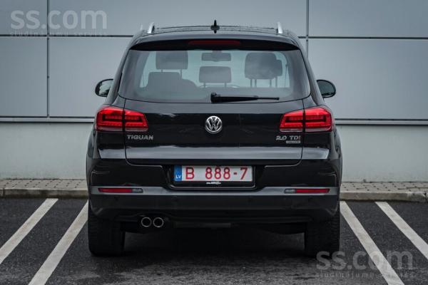 Black Volkswagen Tiguan 2014 in Riga, with an engine capacity of 2.00 L and mileage of 185 thousand km for 11750 €, photo 5 on AUTOMOTO.COM.LV