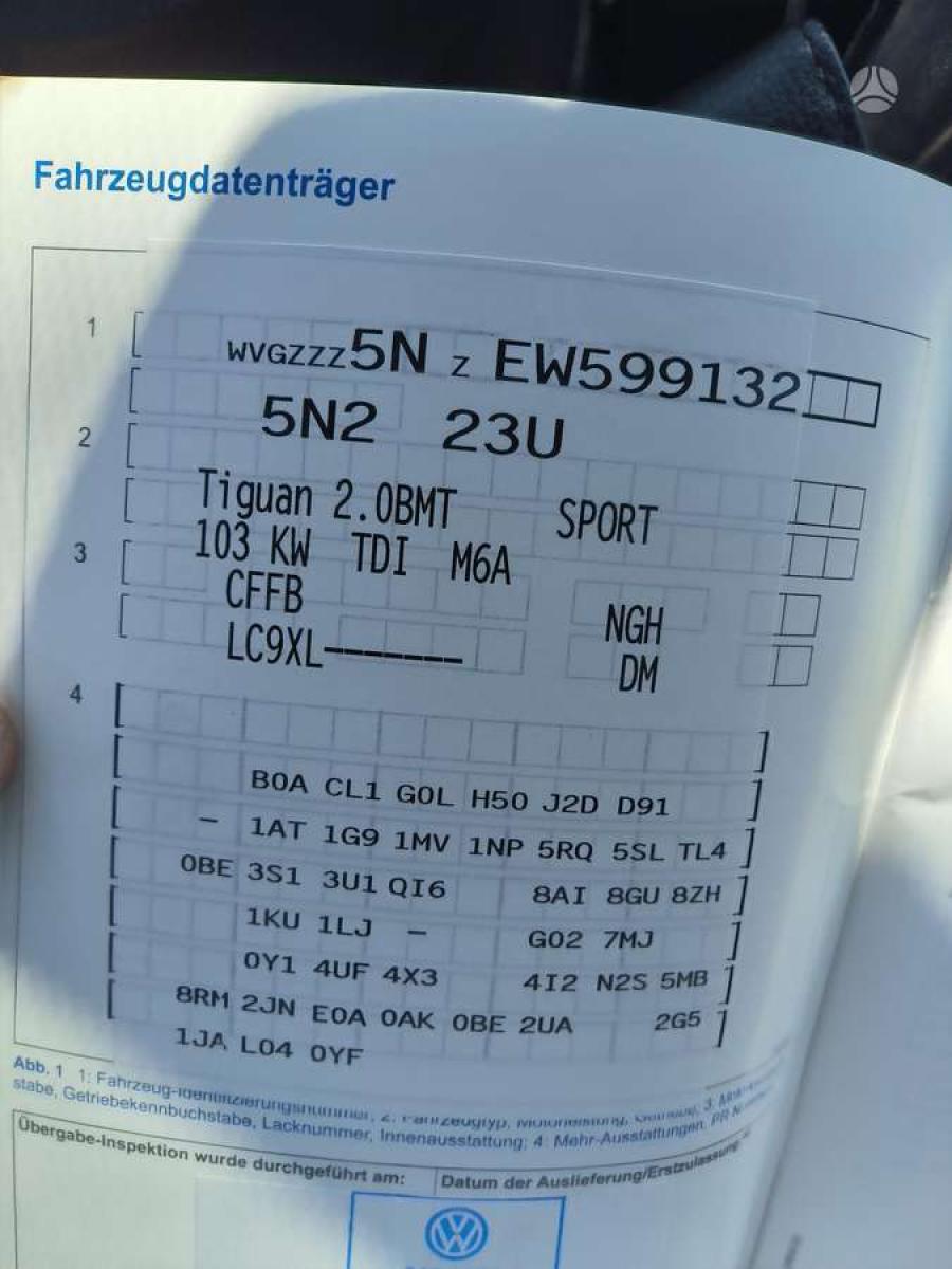 Melns Volkswagen Tiguan 2014 Tauragė, ar dzinēja tilpumu 1.97 L un nobraukumu 267 tūkst. km par 8200 €, foto 22 vietnē AUTOMOTO.COM.LV