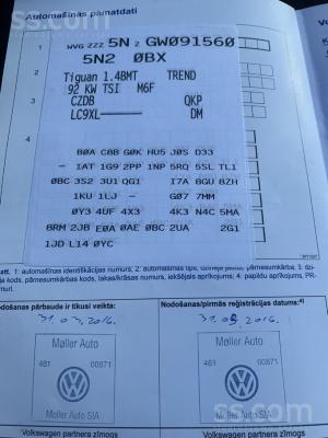 Черный Фольксваген Тигуан 2016 в Рига, объемом двигателя 1.40 л и пробегом 170 тыс. км за 7950 €, фото 9 на AUTOMOTO.COM.LV