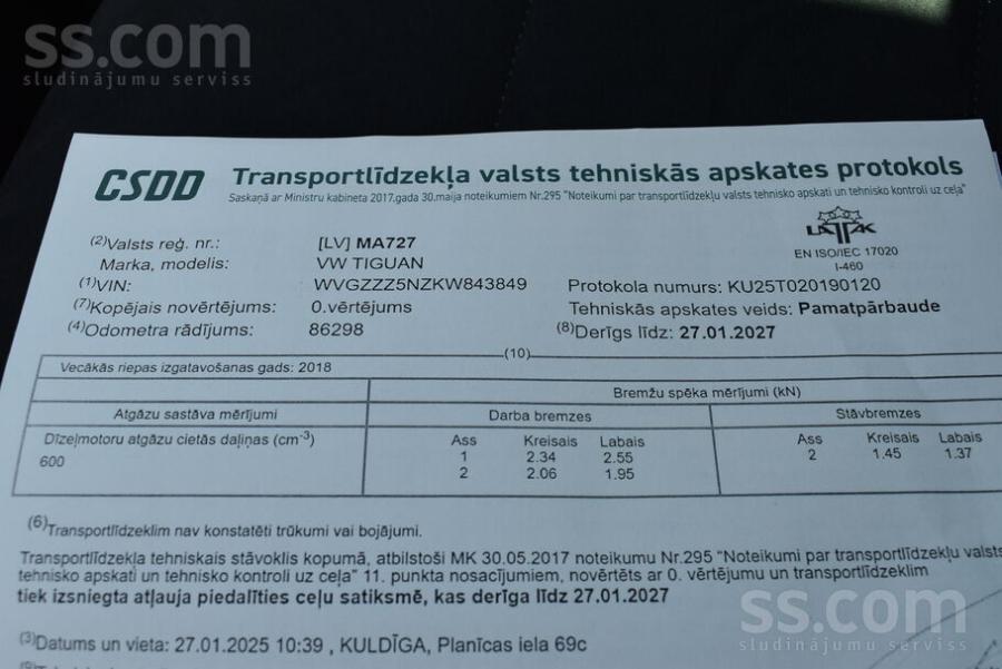 Melns Volkswagen Tiguan 2019 Kuldīga, ar dzinēja tilpumu 2.00 L un nobraukumu 0 tūkst. km par 21550 €, foto 30 vietnē AUTOMOTO.COM.LV