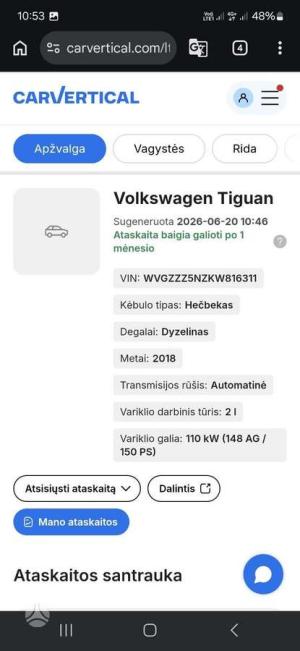 Черный Фольксваген Тигуан 2019 в Паневежис, объемом двигателя 2.00 л и пробегом 115 тыс. км за 22300 €, фото 23 на AUTOMOTO.COM.LV