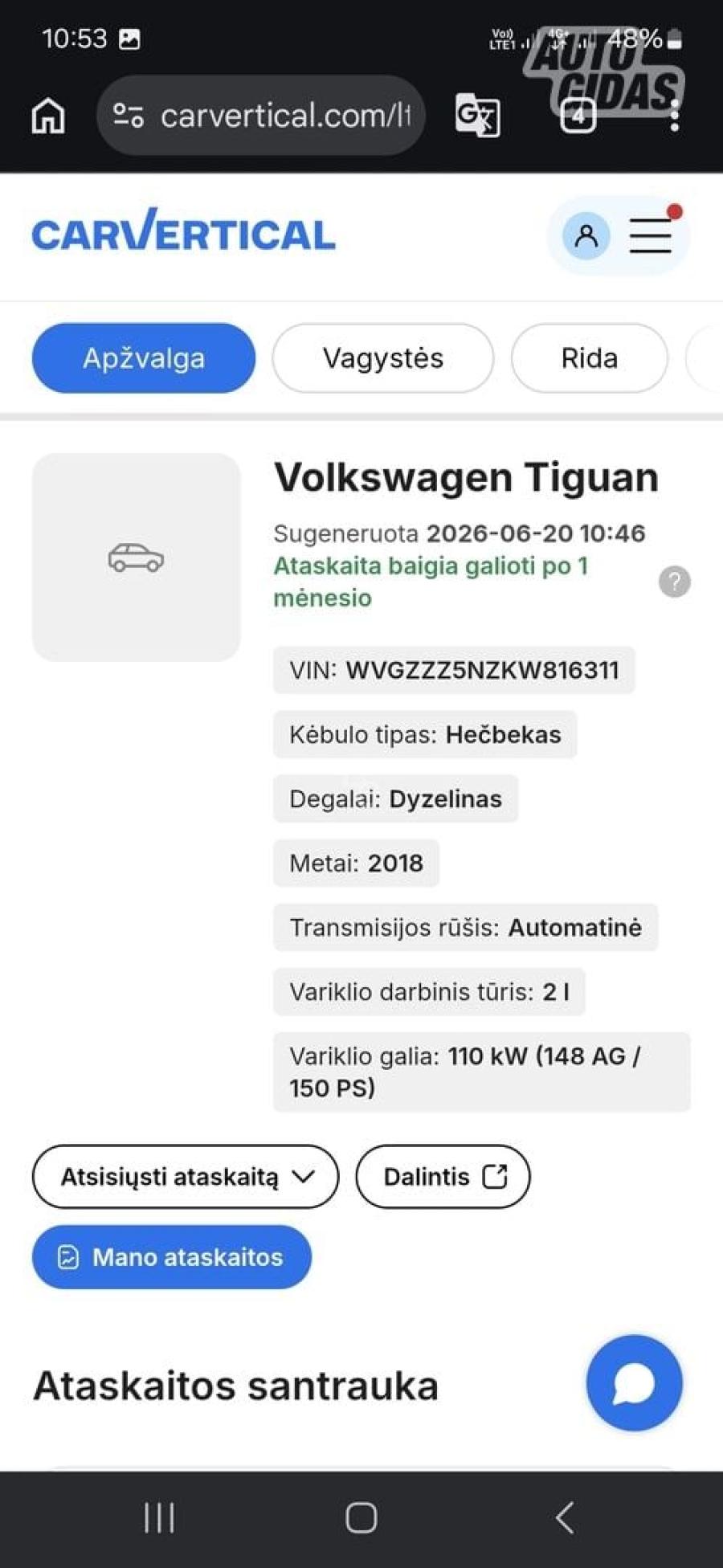 Черный Фольксваген Тигуан 2019 в Паневежис, объемом двигателя 2.00 л и пробегом 140 тыс. км за 22000 €, фото 22 на AUTOMOTO.COM.LV