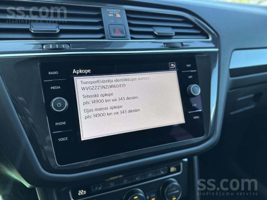 Black Volkswagen Tiguan 2020 in Riga, with an engine capacity of 2.00 L and mileage of 169 thousand km for 19500 €, photo 16 on AUTOMOTO.COM.LV