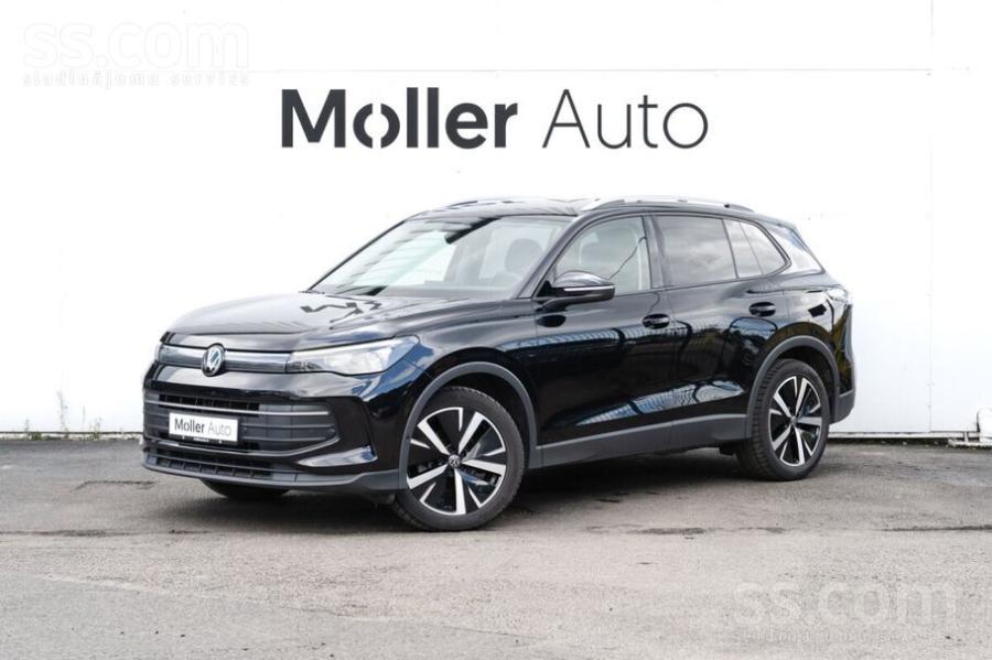 Black Volkswagen Tiguan 2024 in Riga, with an engine capacity of 1.50 L and mileage of 46 thousand km for 30900 €, photo 1 on AUTOMOTO.COM.LV