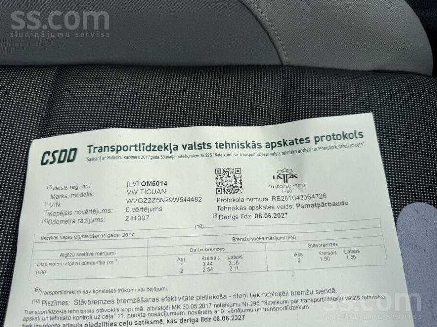 Black Volkswagen Tiguan 2009 in Rezekne, with an engine capacity of 2.00 L and mileage of 0 thousand km for 6650 €, photo 12 on AUTOMOTO.COM.LV