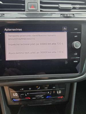 Blue Volkswagen Tiguan 2021 in Sirvintos, with an engine capacity of 1.97 L and mileage of 280 thousand km for 18700 €, photo 20 on AUTOMOTO.COM.LV