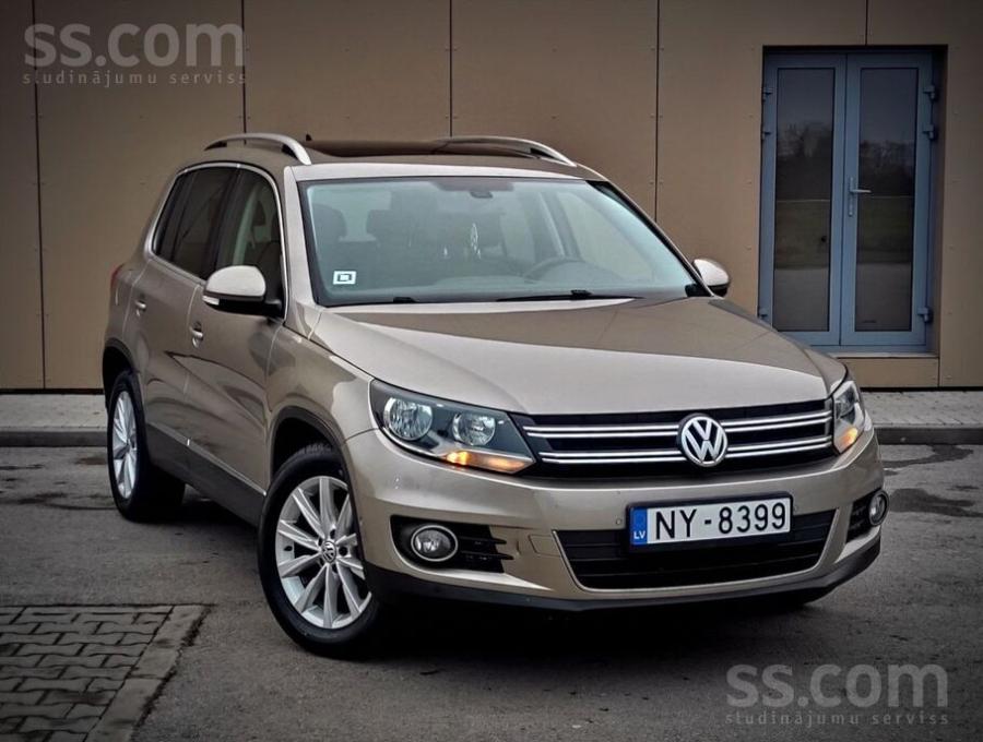 Brown Volkswagen Tiguan 2014 in Tukums, with an engine capacity of 2.00 L and mileage of 301 thousand km for 8500 €, photo 1 on AUTOMOTO.COM.LV