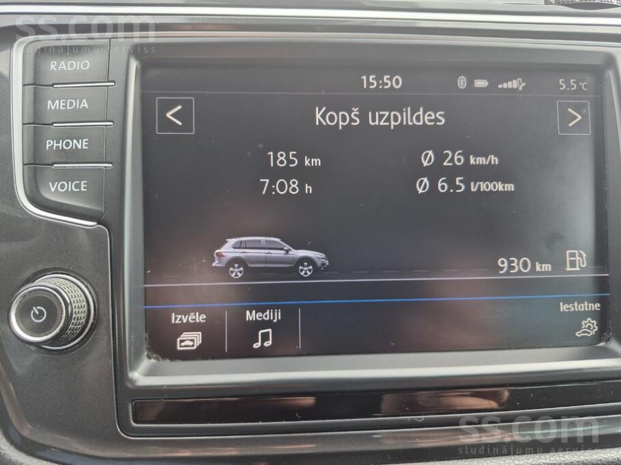 Brown Volkswagen Tiguan 2017 in Riga, with an engine capacity of 2.00 L and mileage of 0 thousand km for 12400 €, photo 9 on AUTOMOTO.COM.LV