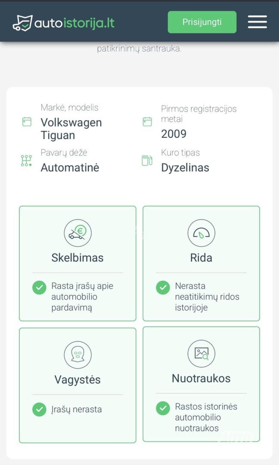 Volkswagen Tiguan 2009 Kauņa, ar dzinēja tilpumu 2.00 L un nobraukumu 196 tūkst. km par 6000 €, foto 24 vietnē AUTOMOTO.COM.LV