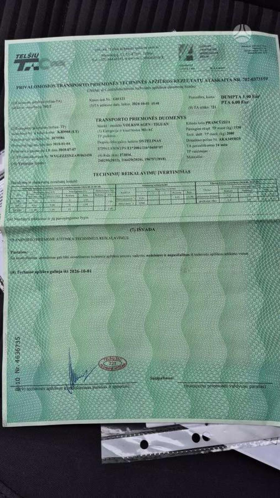 Серый Фольксваген Тигуан 2010 в Мажейкяй, объемом двигателя 1.97 л и пробегом 297 тыс. км за 5500 €, фото 20 на AUTOMOTO.COM.LV