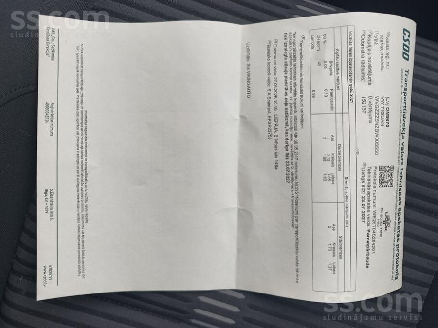 Pelēks Volkswagen Tiguan 2010 Liepāja, ar dzinēja tilpumu 1.40 L un nobraukumu 153 tūkst. km par 5950 €, foto 14 vietnē AUTOMOTO.COM.LV