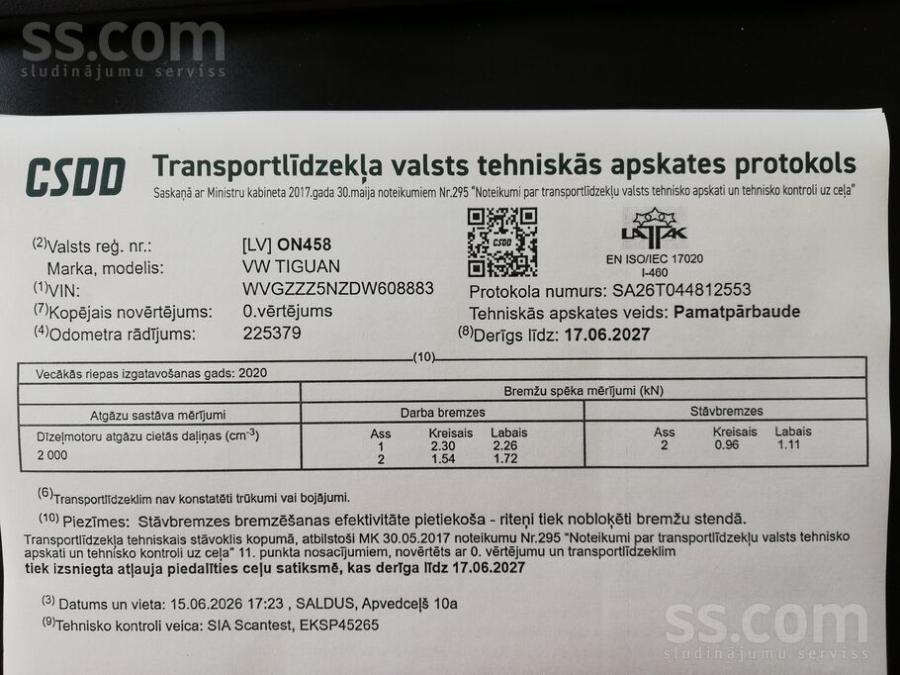 Серый Фольксваген Тигуан 2013 в Салдус, объемом двигателя 2.00 л и пробегом 225 тыс. км за 8900 €, фото 18 на AUTOMOTO.COM.LV