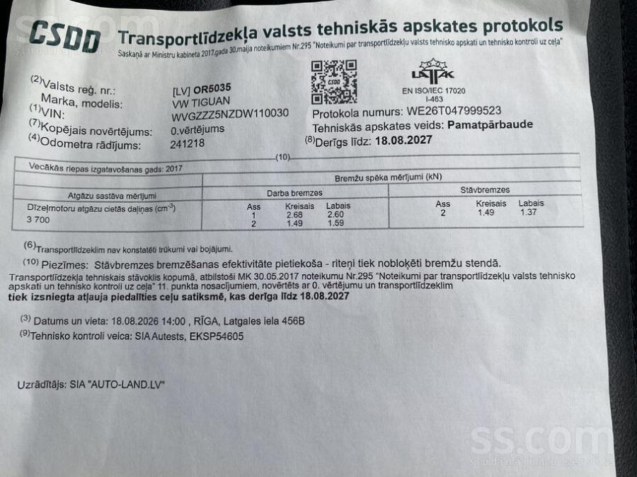 Pelēks Volkswagen Tiguan 2013 Rīga, ar dzinēja tilpumu 2.00 L un nobraukumu 0 tūkst. km par 8590 €, foto 21 vietnē AUTOMOTO.COM.LV