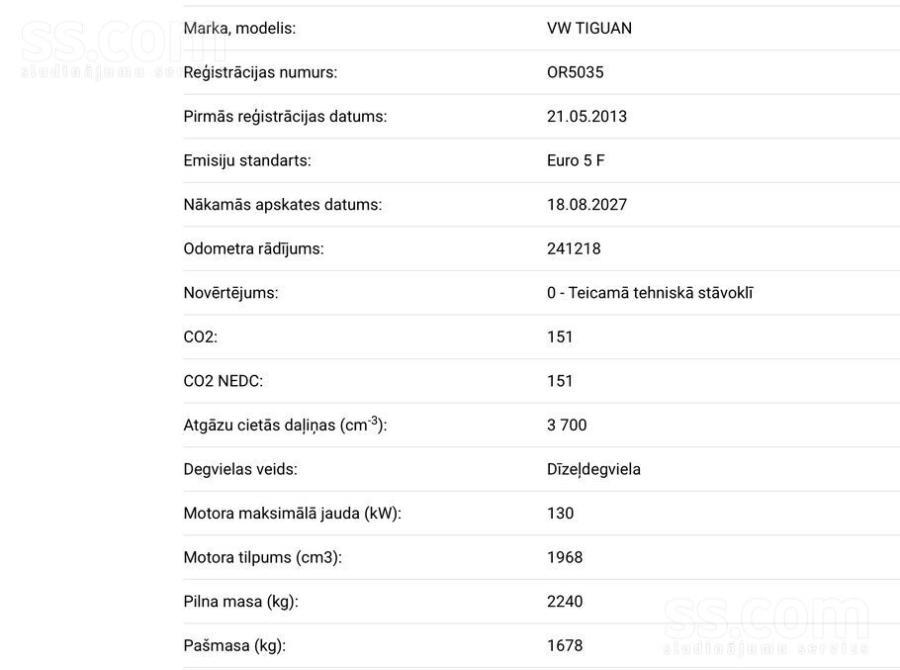 Pelēks Volkswagen Tiguan 2013 Rīga, ar dzinēja tilpumu 2.00 L un nobraukumu 0 tūkst. km par 8590 €, foto 26 vietnē AUTOMOTO.COM.LV