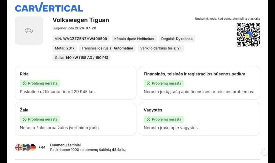 Grey Volkswagen Tiguan 2017 in Jonava, with an engine capacity of 1.97 L and mileage of 235 thousand km for 16450 €, photo 30 on AUTOMOTO.COM.LV