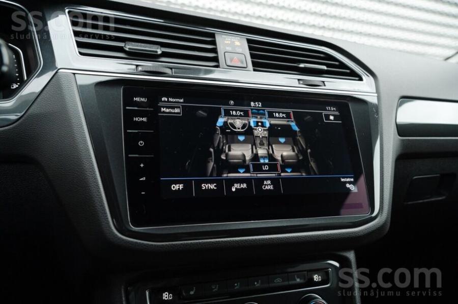 Pelēks Volkswagen Tiguan 2019 Rīga, ar dzinēja tilpumu 2.00 L un nobraukumu 161 tūkst. km par 19200 €, foto 22 vietnē AUTOMOTO.COM.LV