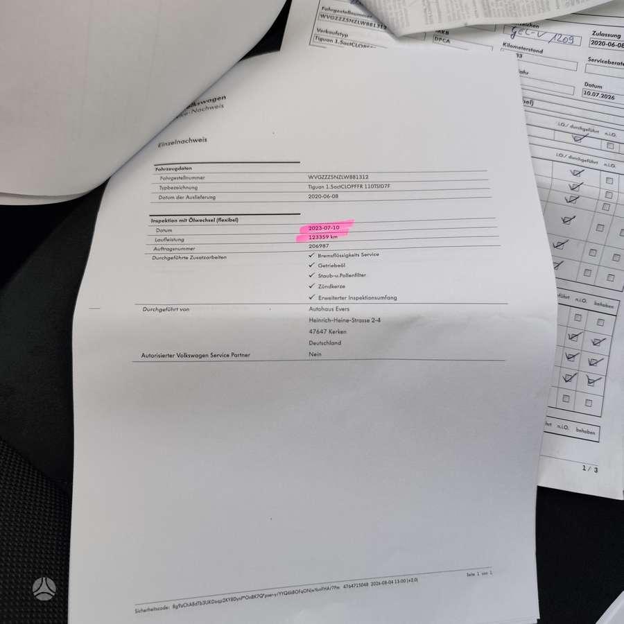 Серый Фольксваген Тигуан 2020 в Утена, объемом двигателя 1.50 л и пробегом 197 тыс. км за 16400 €, фото 24 на AUTOMOTO.COM.LV