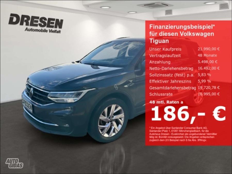 Pelēks Volkswagen Tiguan 2021 Kauņa, ar dzinēja tilpumu 1.50 L un nobraukumu 52 tūkst. km par 24450 €, foto 1 vietnē AUTOMOTO.COM.LV