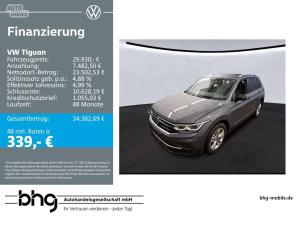 Pelēks Volkswagen Tiguan 2022 Kauņa, ar dzinēja tilpumu 1.40 L un nobraukumu 66 tūkst. km par 33145 €, foto  vietnē AUTOMOTO.COM.LV