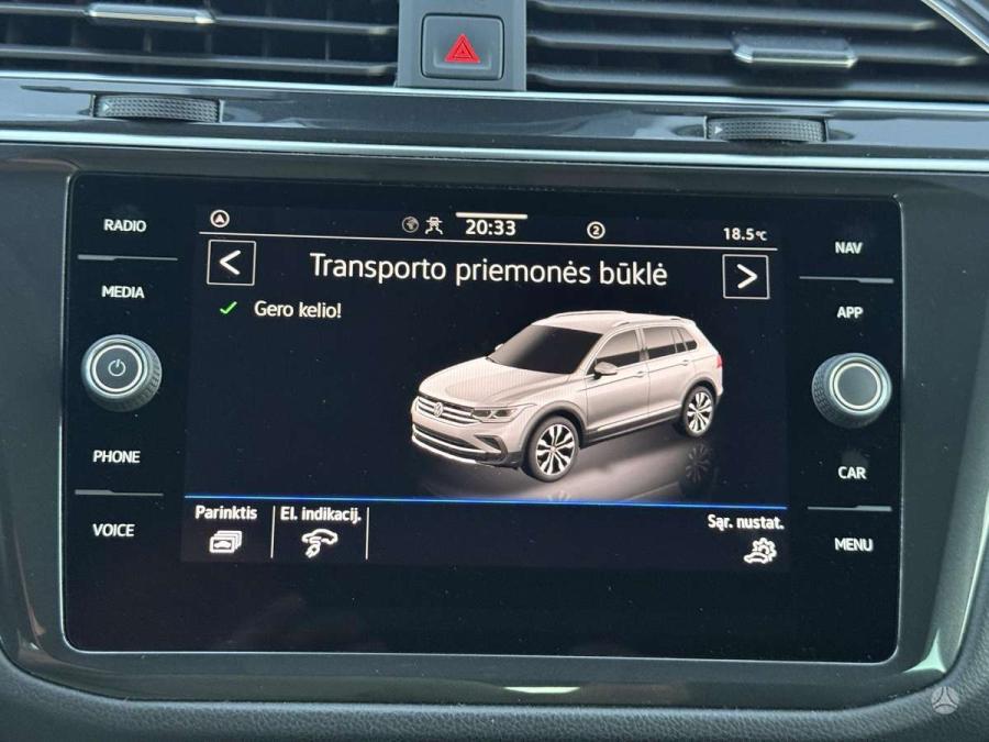 Grey Volkswagen Tiguan 2023 in Vilnius, with an engine capacity of 1.40 L and mileage of 184 thousand km for 19750 €, photo 30 on AUTOMOTO.COM.LV