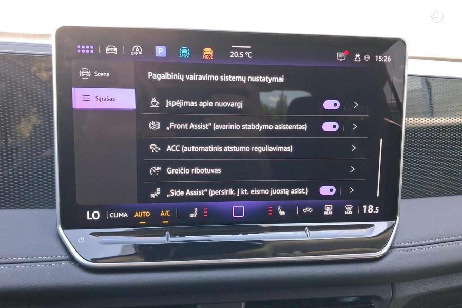 Grey Volkswagen Tiguan 2024 in Klaipeda, with an engine capacity of 1.50 L and mileage of 25 thousand km for 32500 €, photo 17 on AUTOMOTO.COM.LV