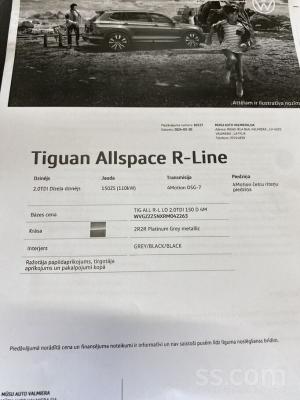 Pelēks Volkswagen Tiguan 2024 Cēsis, ar dzinēja tilpumu 2.00 L un nobraukumu 62 tūkst. km par 34800 €, foto 5 vietnē AUTOMOTO.COM.LV