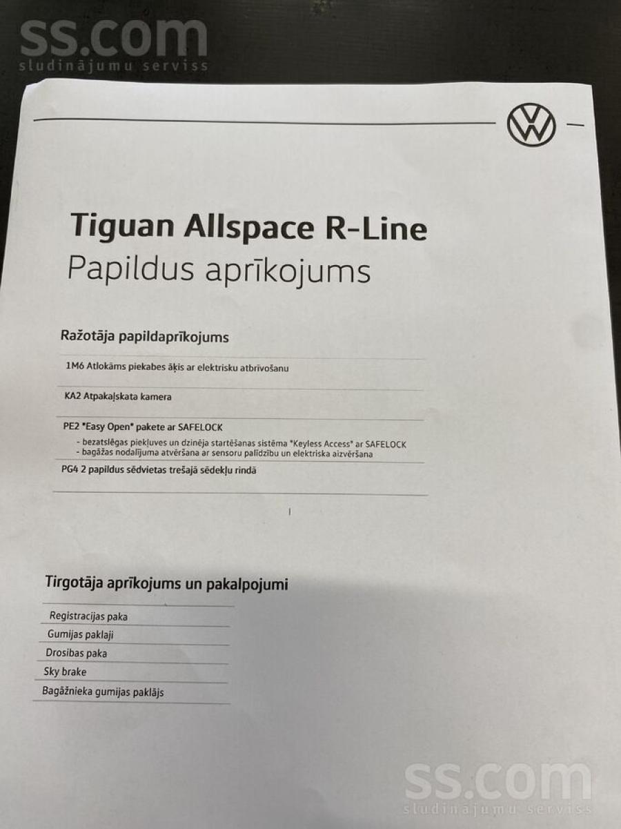 Pelēks Volkswagen Tiguan 2024 Cēsis, ar dzinēja tilpumu 2.00 L un nobraukumu 62 tūkst. km par 34800 €, foto 9 vietnē AUTOMOTO.COM.LV