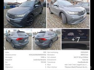 Grey Volkswagen Tiguan 2022 in Kaunas, with an engine capacity of 1.50 L and mileage of 89 thousand km for 25489 €, photo 11 on AUTOMOTO.COM.LV