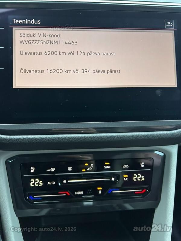 Pelēks Volkswagen Tiguan 2022 Tallina, ar dzinēja tilpumu 1.50 L un nobraukumu 50 tūkst. km par 32000 €, foto 11 vietnē AUTOMOTO.COM.LV