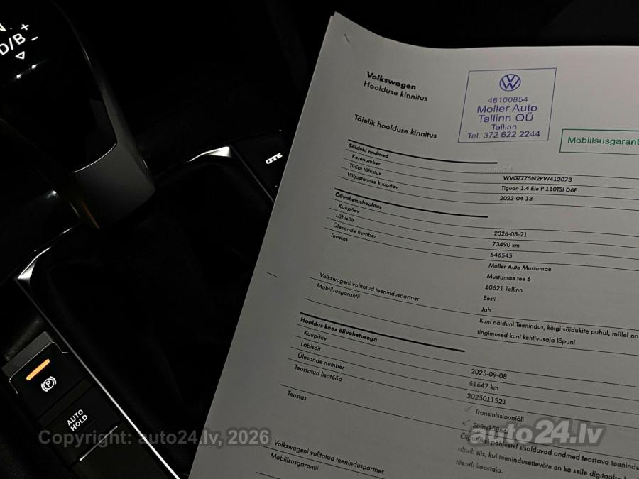 Grey Volkswagen Tiguan 2023 in Tallinn, with an engine capacity of 1.40 L and mileage of 73 thousand km for 26500 €, photo 30 on AUTOMOTO.COM.LV