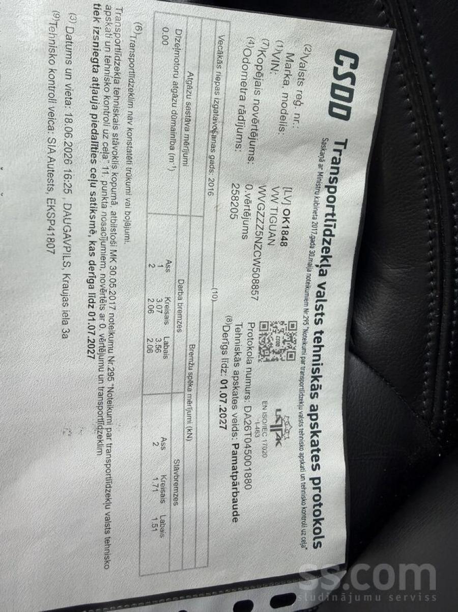 Белый Фольксваген Тигуан 2011 в Даугавпилс, объемом двигателя 2.00 л и пробегом 0 тыс. км за 9300 €, фото 18 на AUTOMOTO.COM.LV