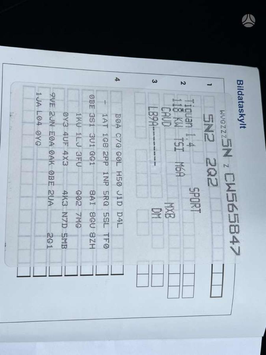 White Volkswagen Tiguan 2012 in Kedainiai, with an engine capacity of 1.40 L and mileage of 276 thousand km for 7450 €, photo 39 on AUTOMOTO.COM.LV