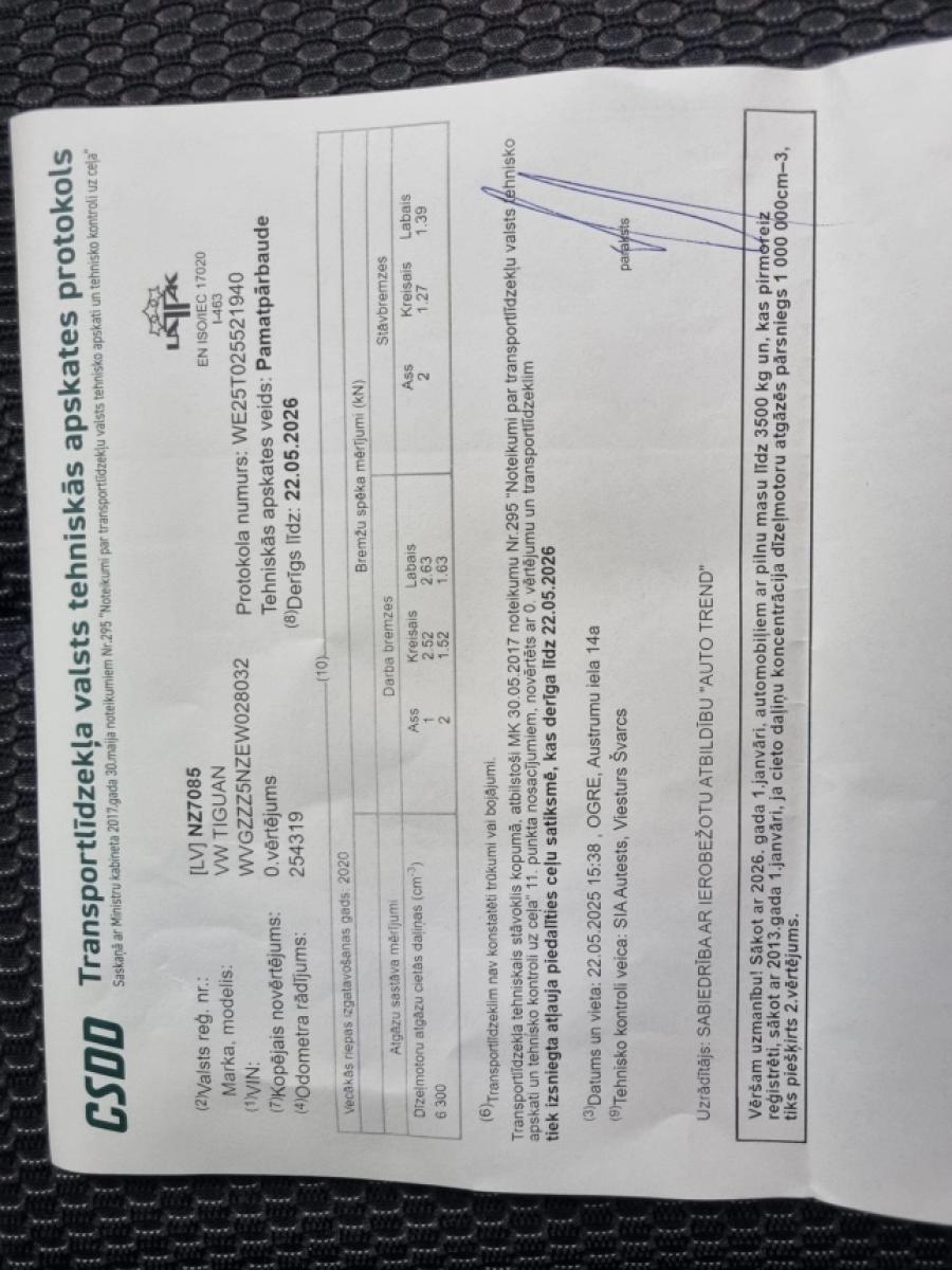 Белый Фольксваген Тигуан 2013 в Рига, объемом двигателя 2.00 л и пробегом 254 тыс. км за 9900 €, фото 26 на AUTOMOTO.COM.LV
