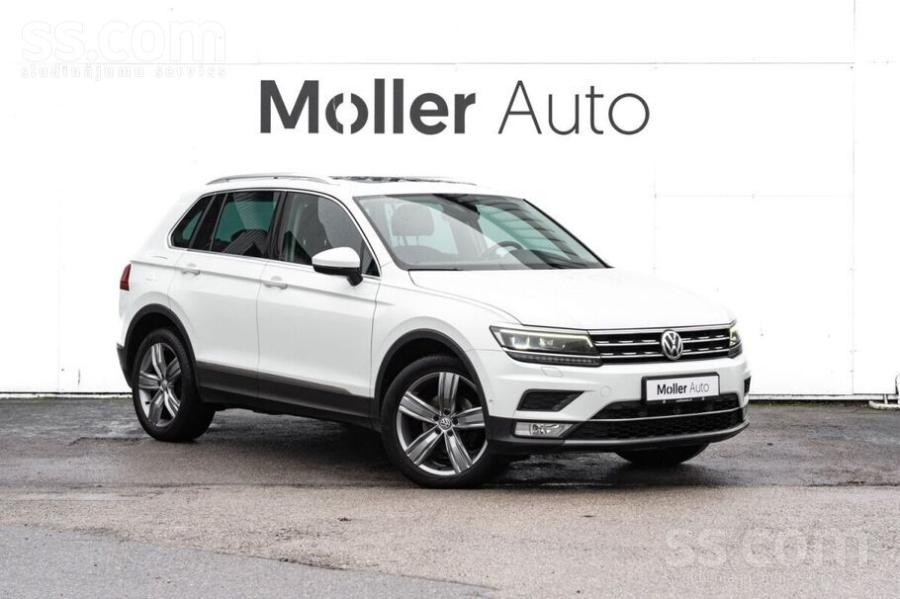 White Volkswagen Tiguan 2016 in Riga, with an engine capacity of 2.00 L and mileage of 110 thousand km for 16650 €, photo 2 on AUTOMOTO.COM.LV