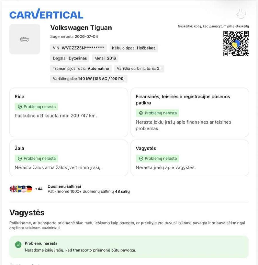 Белый Фольксваген Тигуан 2016 в Пренай, объемом двигателя 1.97 л и пробегом 229 тыс. км за 14950 €, фото 51 на AUTOMOTO.COM.LV
