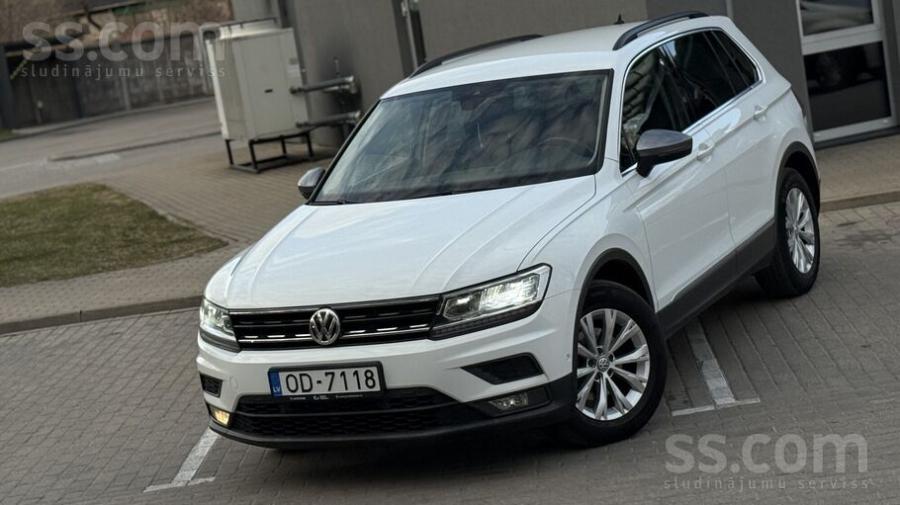 White Volkswagen Tiguan 2018 in Jurmala, with an engine capacity of 2.00 L and mileage of 0 thousand km for 14950 €, photo 1 on AUTOMOTO.COM.LV