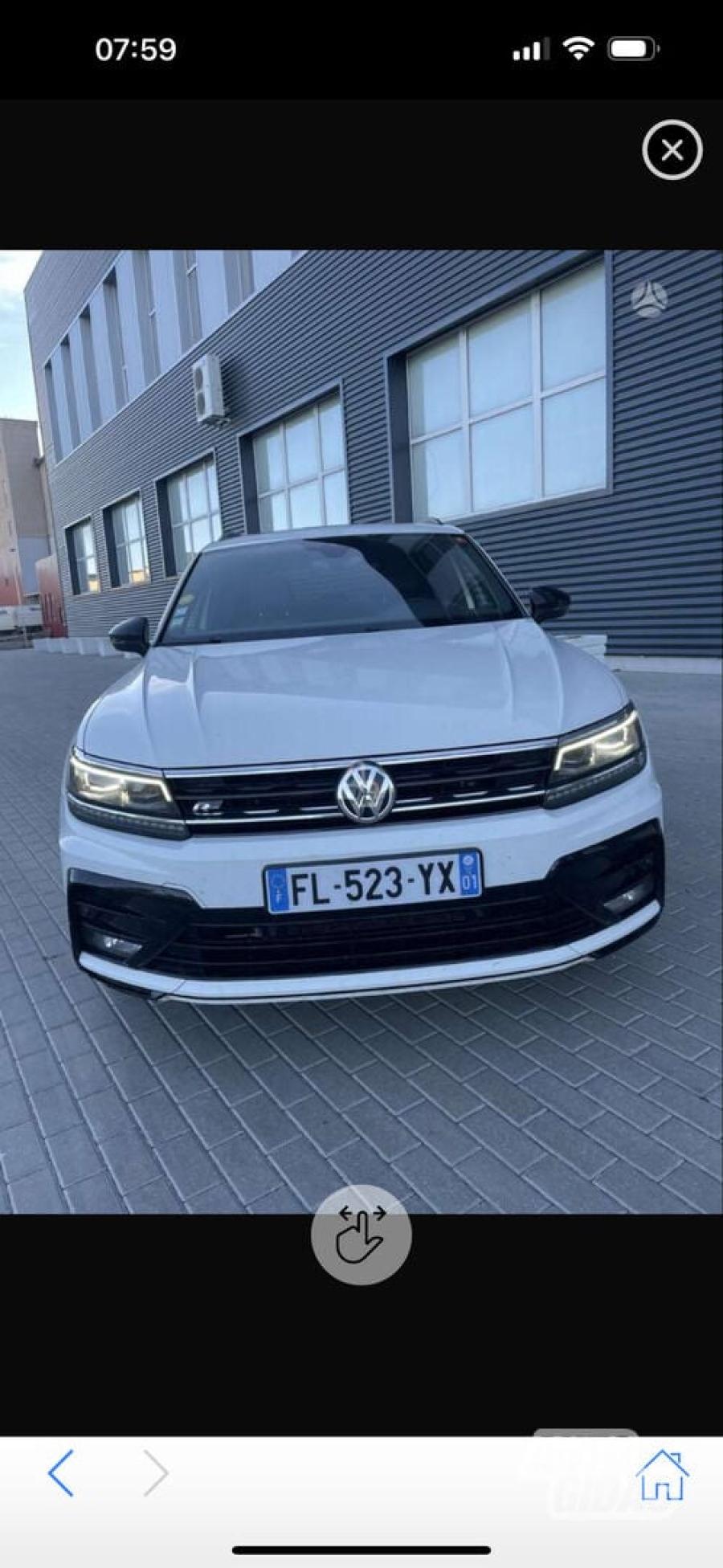 White Volkswagen Tiguan 2019 in Kaunas, with an engine capacity of 2.00 L and mileage of 364 thousand km for 15500 €, photo 10 on AUTOMOTO.COM.LV