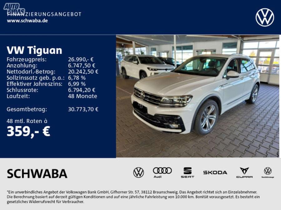 White Volkswagen Tiguan 2020 in Kaunas, with an engine capacity of 2.00 L and mileage of 62 thousand km for 29600 €, photo 1 on AUTOMOTO.COM.LV