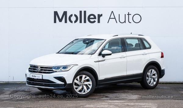 White Volkswagen Tiguan 2021 in Riga, with an engine capacity of 2.00 L and mileage of 162 thousand km for 23161 €, photo 1 on AUTOMOTO.COM.LV